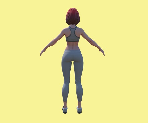 ArtStation - Stylized Female Character - Gym Clothes- Rigged Character ...