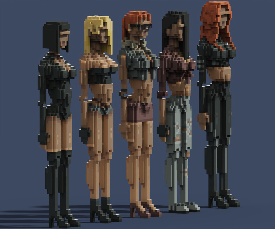 ArtStation - +30 Modular Female Voxel Characters | Game Assets