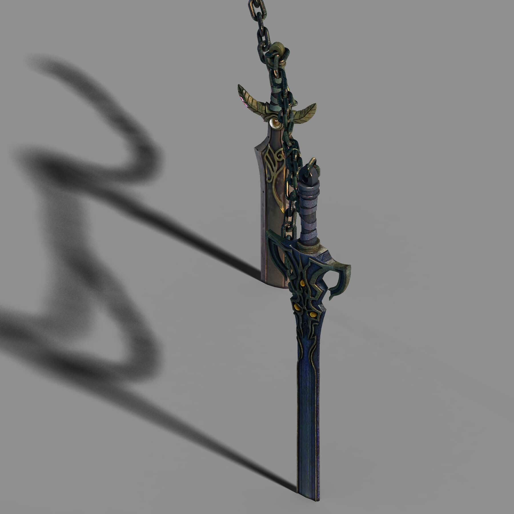 ArtStation - Town Magic Cave - Sword - Iron Chain 01 | Game Assets