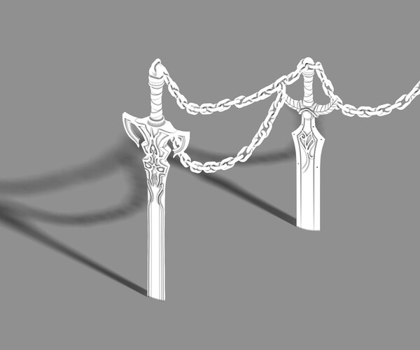 ArtStation - Town Magic Cave - Sword - Iron Chain 01 | Game Assets