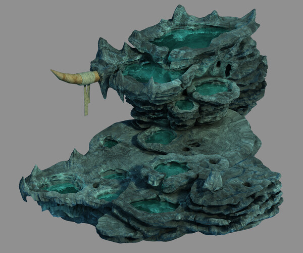 ArtStation - Zhen De Dong - Mountain Rock - Stream Pool 02 | Game Assets