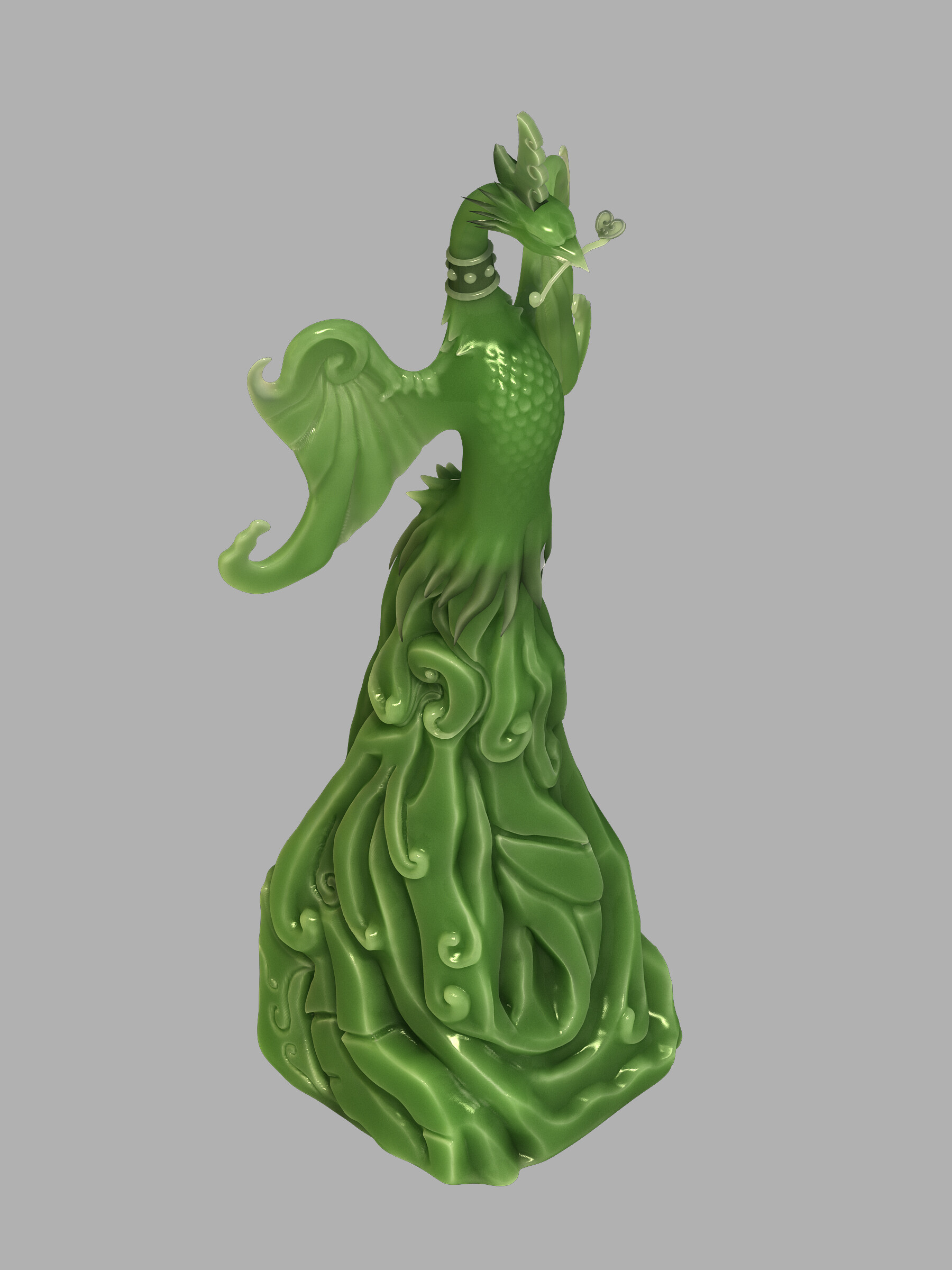 ArtStation - Emerald - Phoenix Sculpture 17 | Game Assets