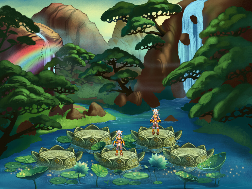 ArtStation - Landing interface - stone lotus 03 | Game Assets