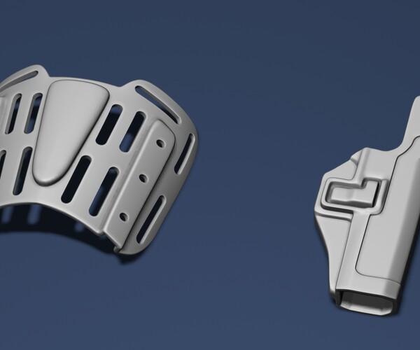 ArtStation - IMM Tactical Drop Leg Holster + buckles - tactical ...