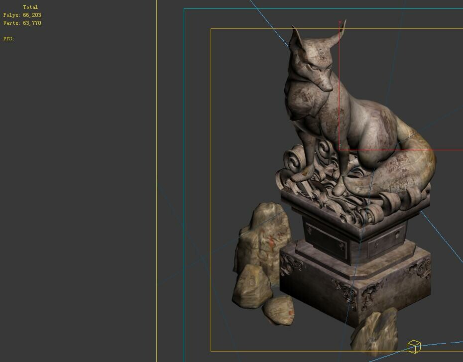 ArtStation - Game Model - Fox - Statue | Game Assets