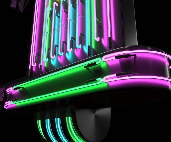 ArtStation - Vertical animated neon sign | Resources