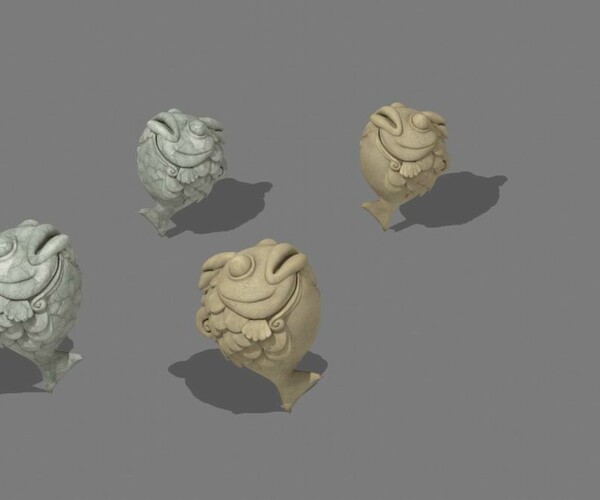 ArtStation - Cartoon mountain shape - stone fish | Game Assets