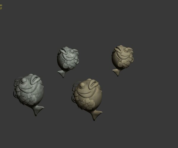 ArtStation - Cartoon mountain shape - stone fish | Game Assets