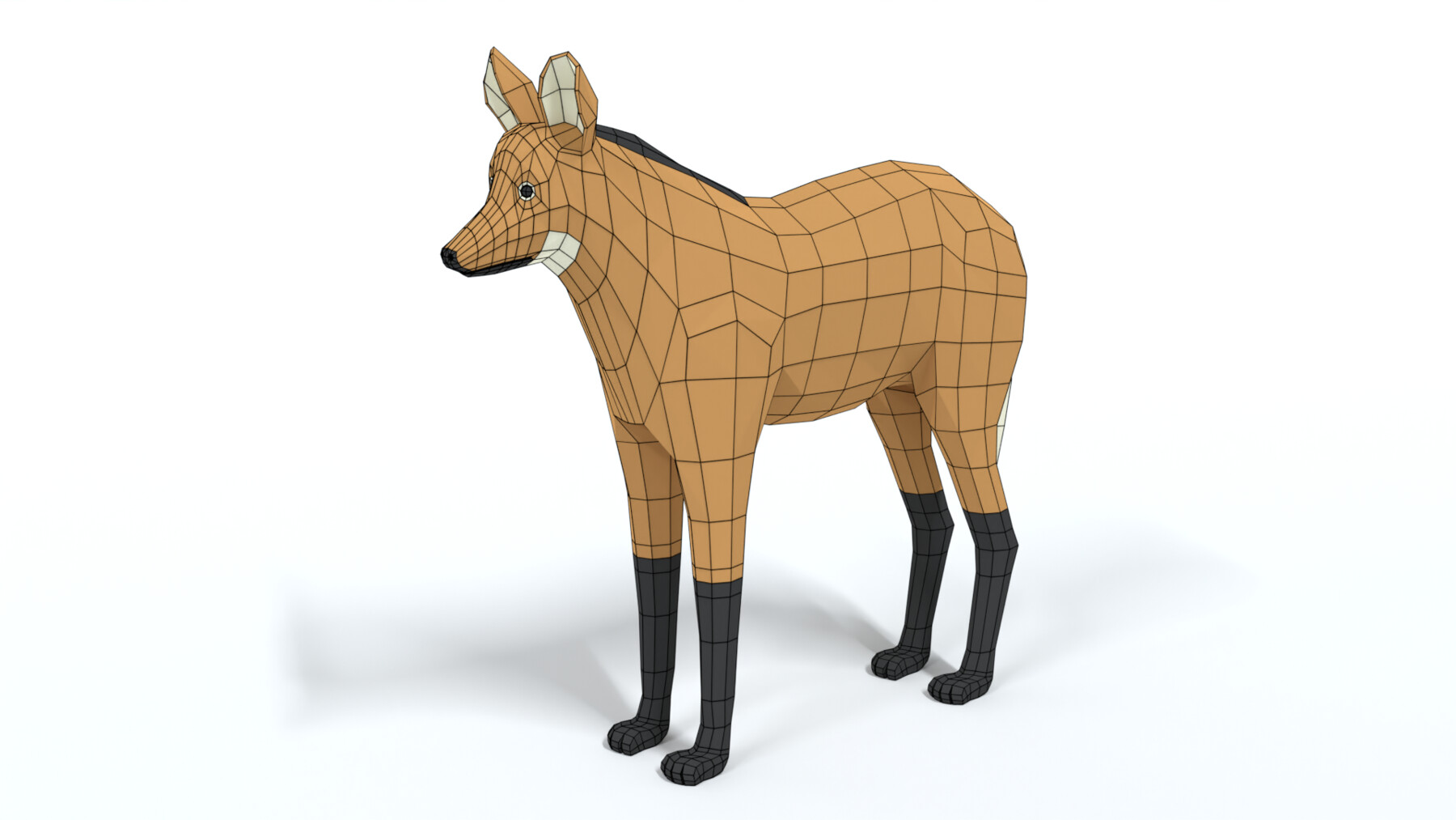 ArtStation - Low Poly Cartoon Maned Wolf | Game Assets