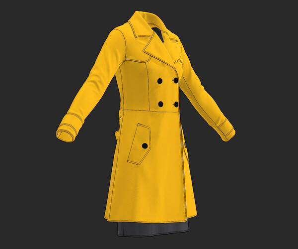 ArtStation - Women's coat #1 / Marvelous Designer / Clo 3D project ...