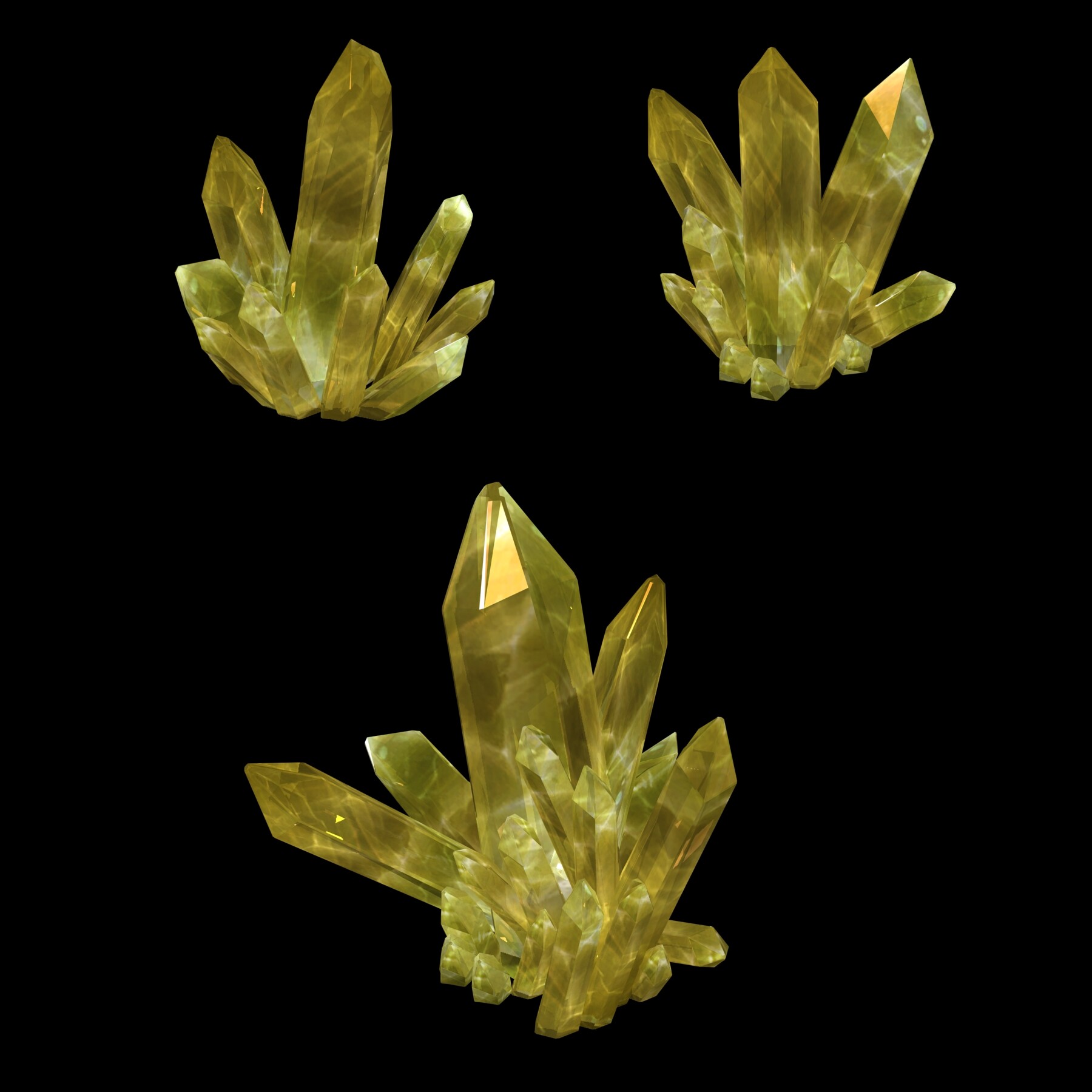 ArtStation - Crystal Swamp - Crystal - Yellow 02 | Game Assets