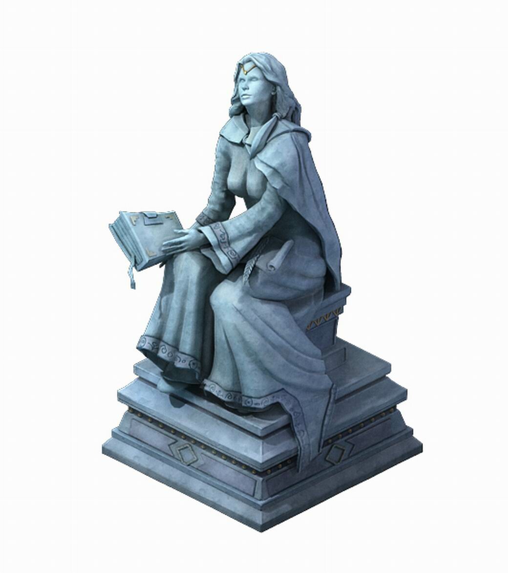 ArtStation - Library - Bookshelf in the middle of the statue 01 | Game ...