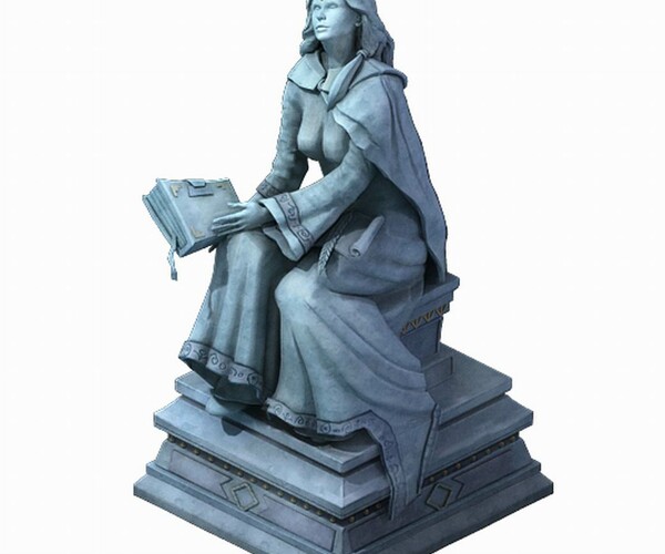 ArtStation - Library - Bookshelf in the middle of the statue 01 | Game ...