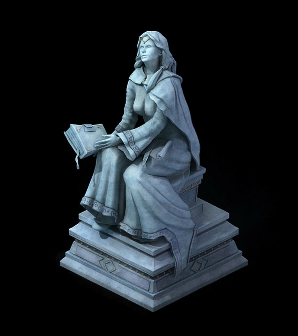 ArtStation - Library - Bookshelf in the middle of the statue 01 | Game ...