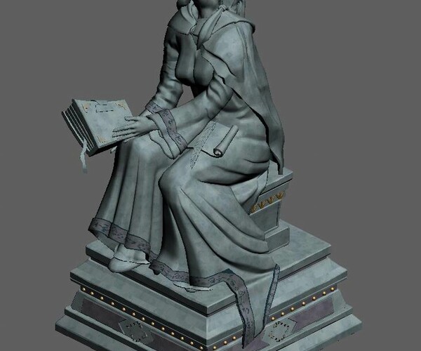 ArtStation - Library - Bookshelf in the middle of the statue 01 | Game ...