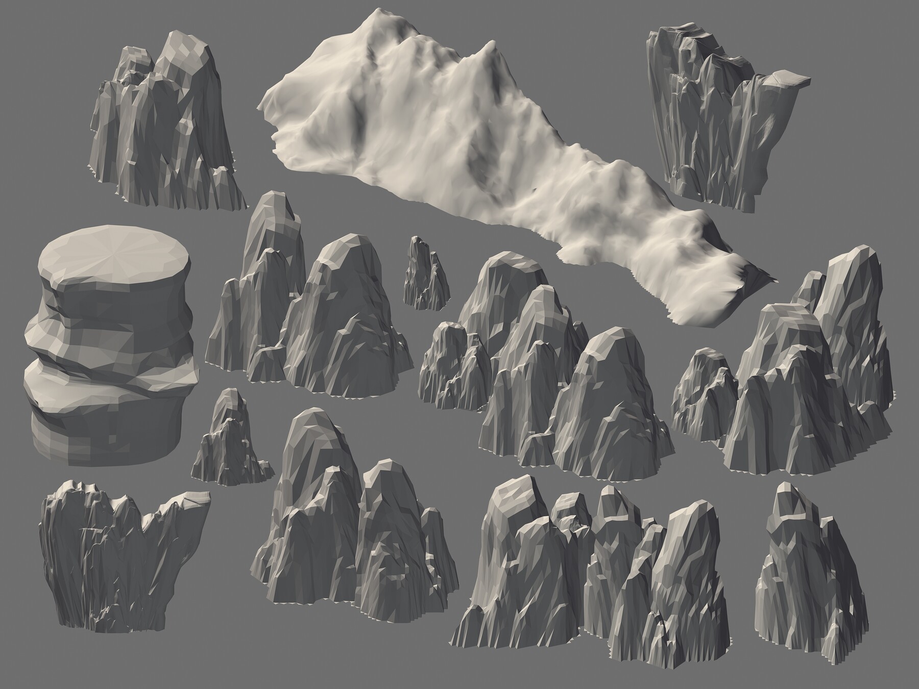 ArtStation - Journey to the West - Mountain Terrain | Game Assets