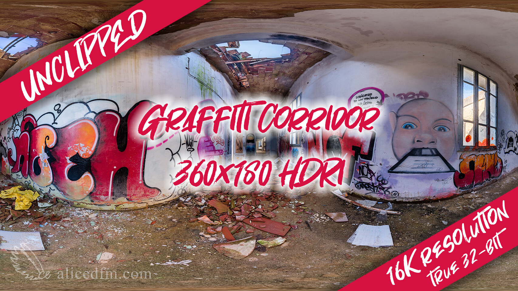 ArtStation - Graffiti Corridor 360x180 HDRI, UNCLIPPED, 16K resolution ...