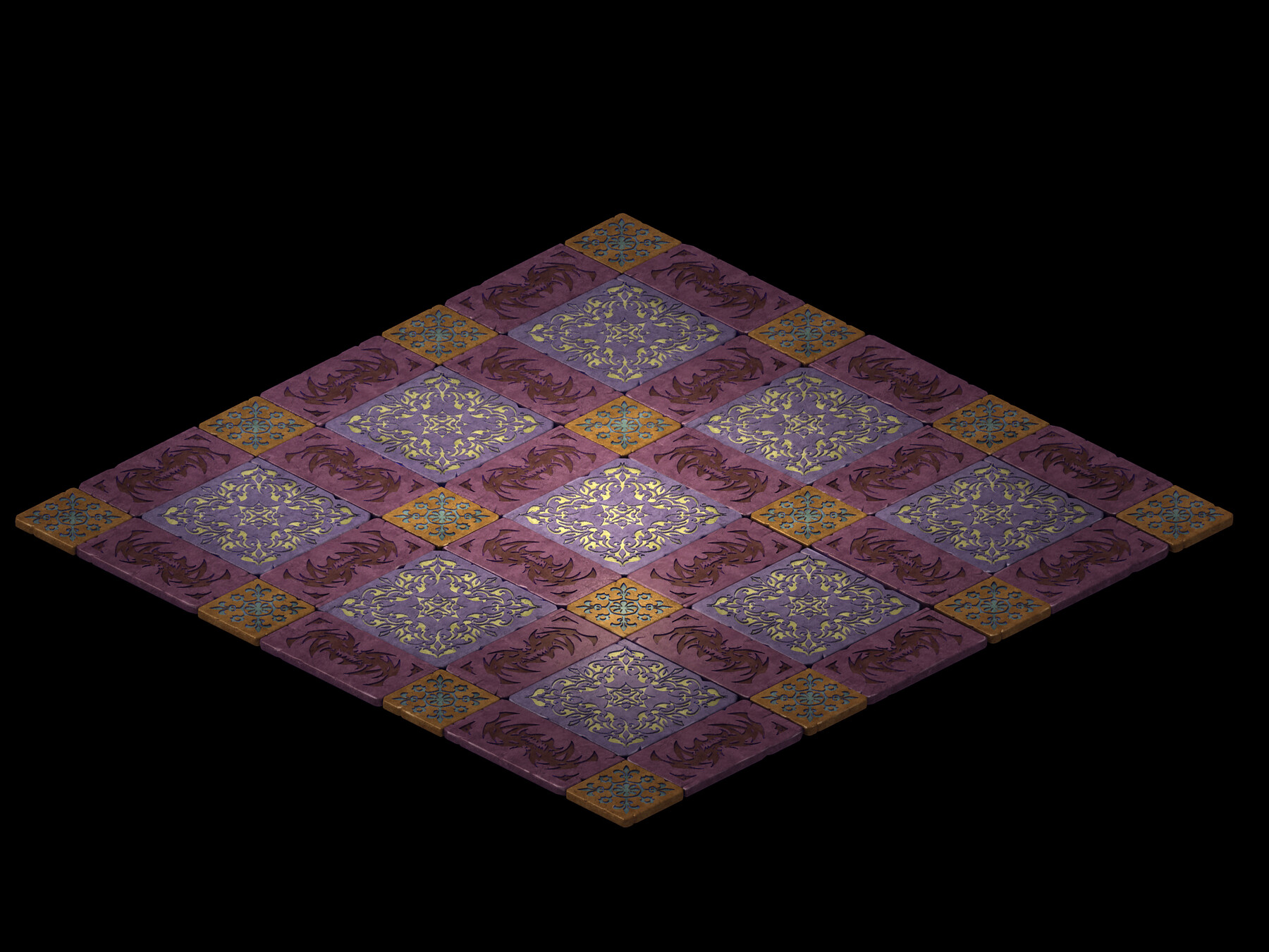 ArtStation - Evil Creature - Central High Floor Tile 01 | Game Assets