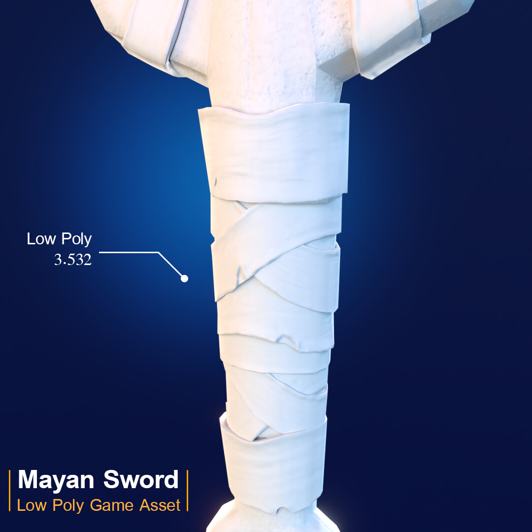 ArtStation - Free Low Poly Mayan Sword | Game Assets