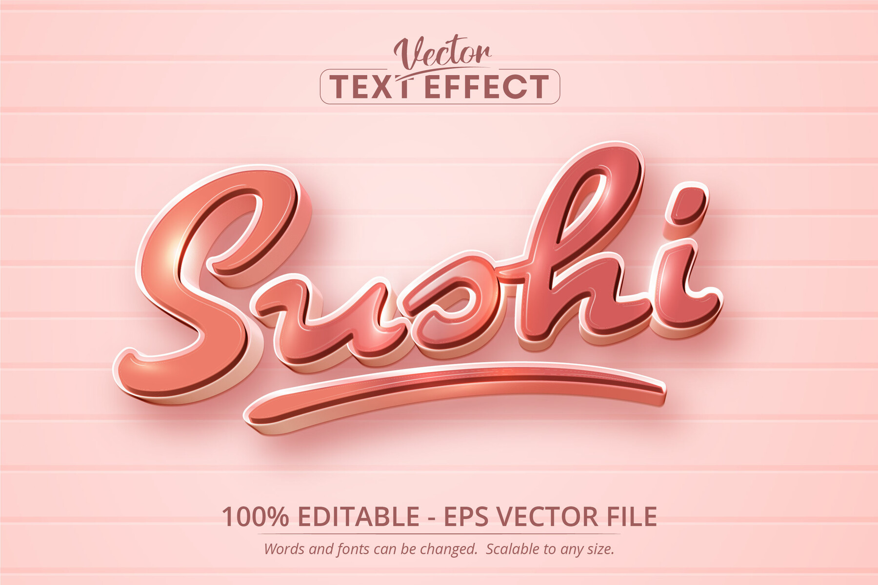 ArtStation - Sushi text, cartoon style editable text effect | Artworks