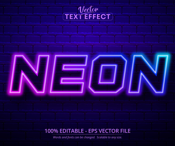 ArtStation - Neon text, neon style editable text effect | Artworks
