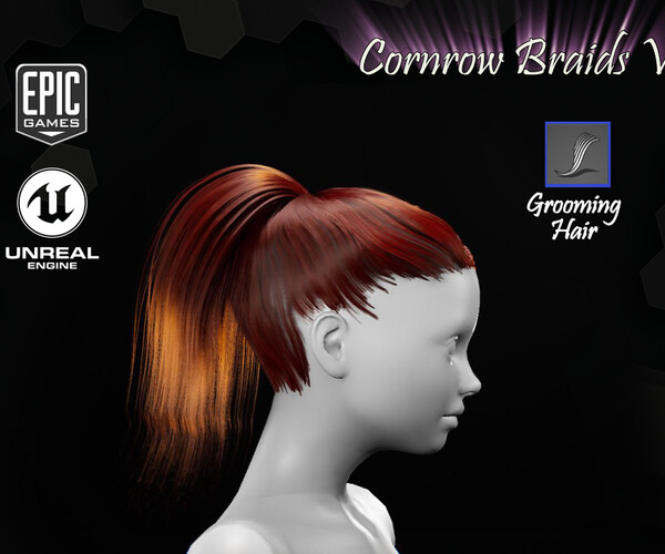 ArtStation - Cornrow Braids V3 Styles (Groom) For UE4 | Game Assets