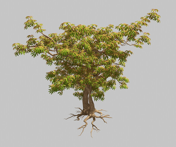 ArtStation - Sharp leaves - Tree 32 | Game Assets