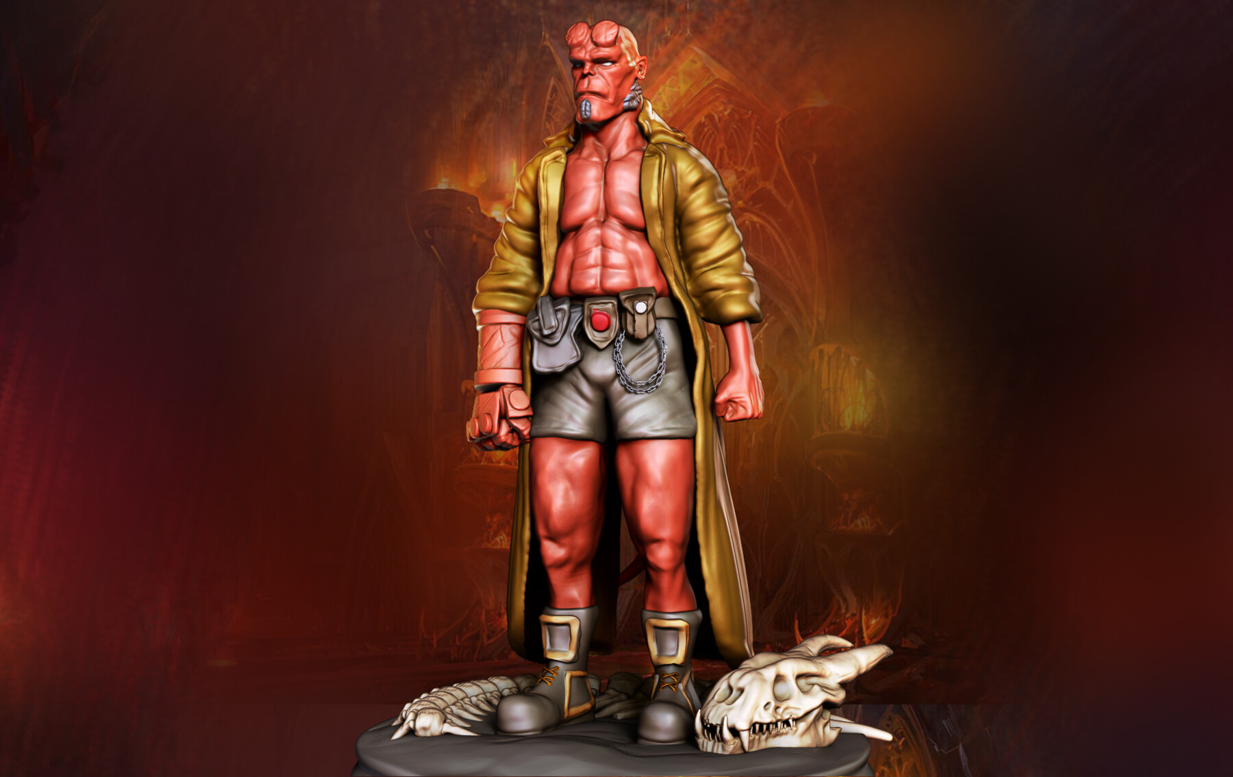 ArtStation - Hellboy Miniature 3D Print Toys/Collectibles | Resources