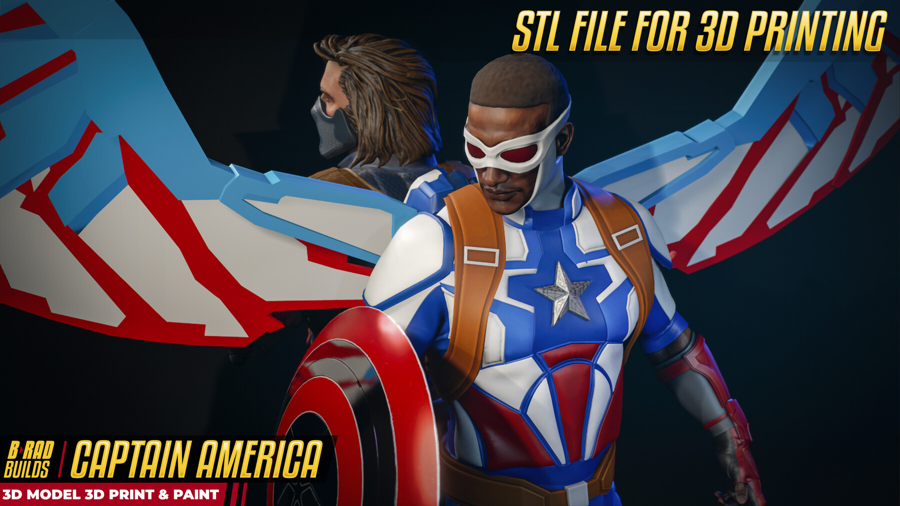 ArtStation - 3D Printable CAPTAIN AMERICA STL Model | Game Assets
