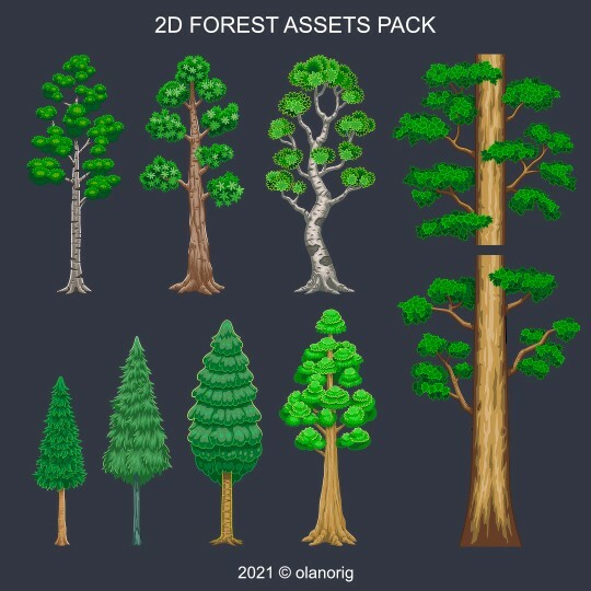 ArtStation - 2D Forest Assets Pack ver.2 | Game Assets