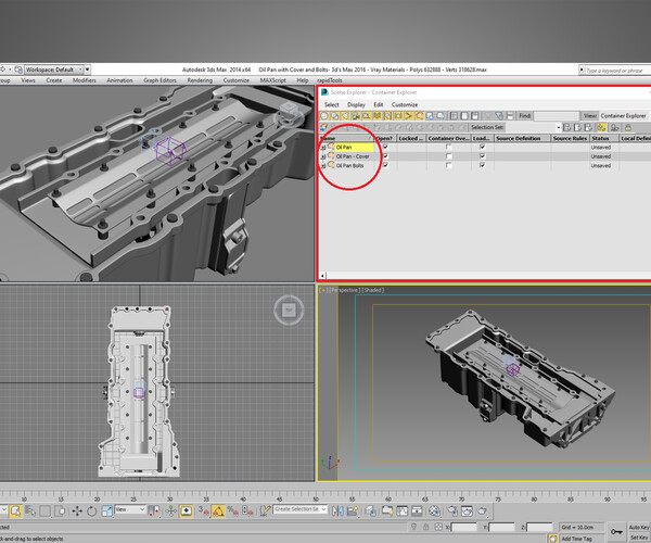 ArtStation - Oil Pan with Cover and Bolts | Resources