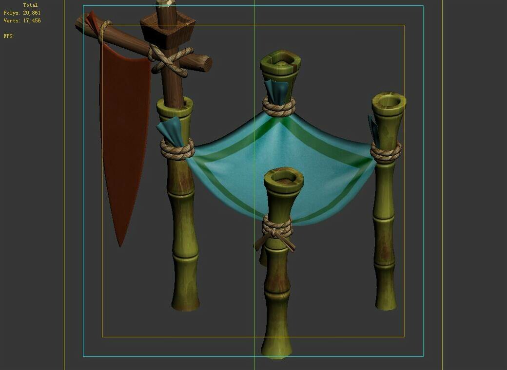 ArtStation - City - roadside with flag booths | Game Assets