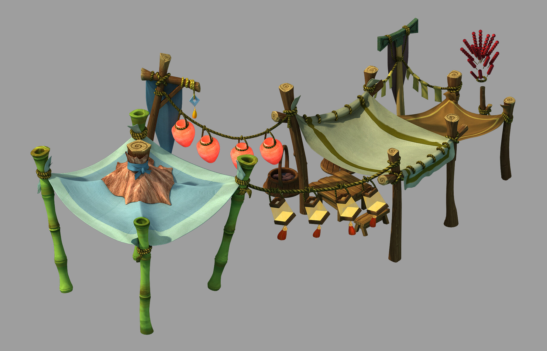 ArtStation - City - roadside booth | Game Assets