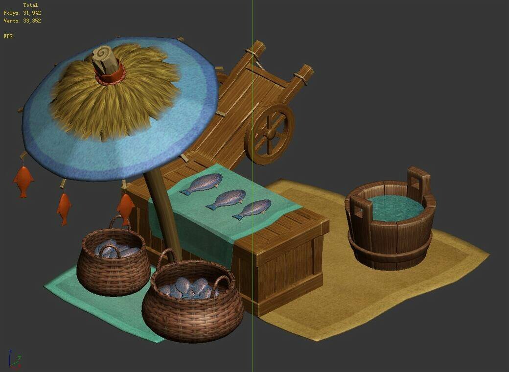 ArtStation - City - Fish Stand | Game Assets