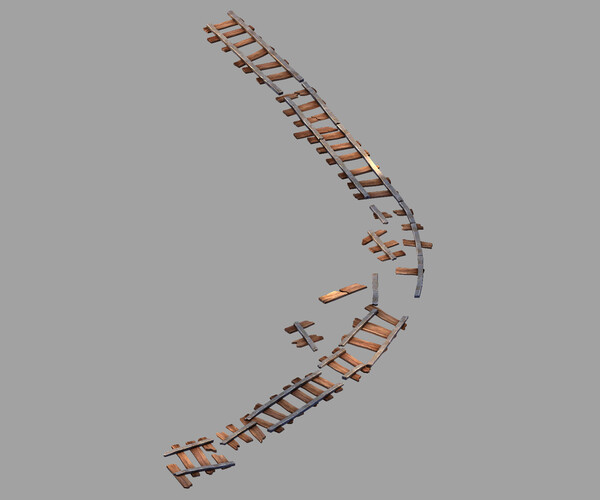 ArtStation - Black Light Cave - Rail Track 01 | Game Assets