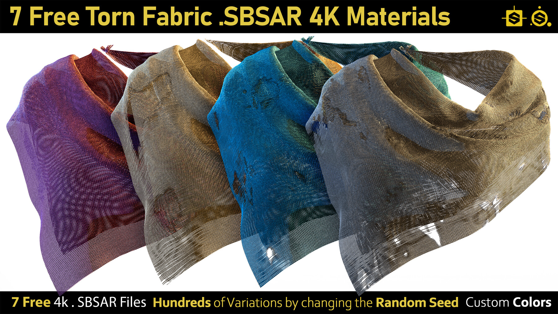 ArtStation - 7 Free Torn Fabric Materials | Game Assets