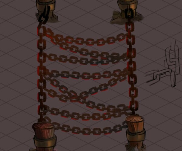 ArtStation - Lava Hell - Iron Chain Bridge 23 | Game Assets