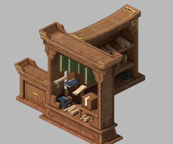 ArtStation - Bookcase 2701 | Game Assets