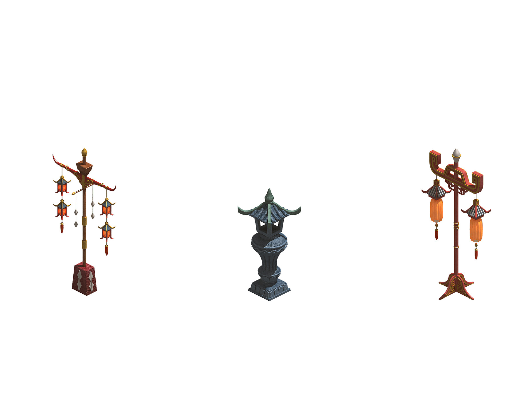 ArtStation - China - Ancient - Street Lights 696 | Game Assets