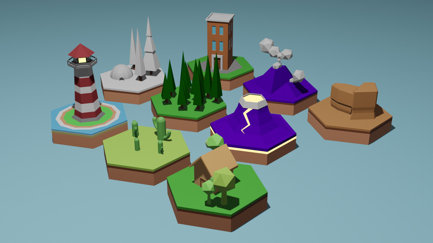 ArtStation - Cartoon islands set Low-poly | Game Assets
