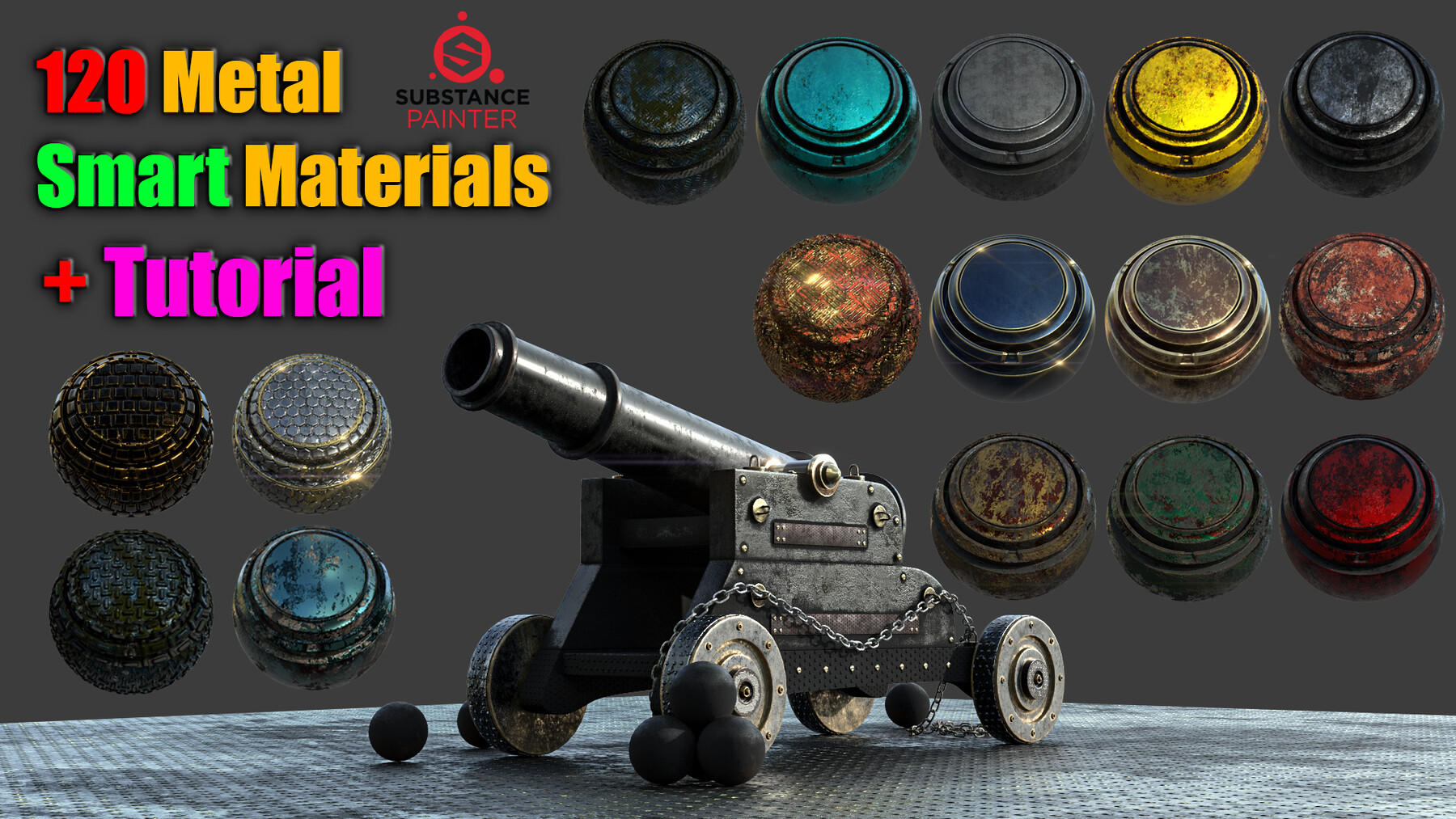 ArtStation - 120 Metal Smart Materials + Tutorial | Resources