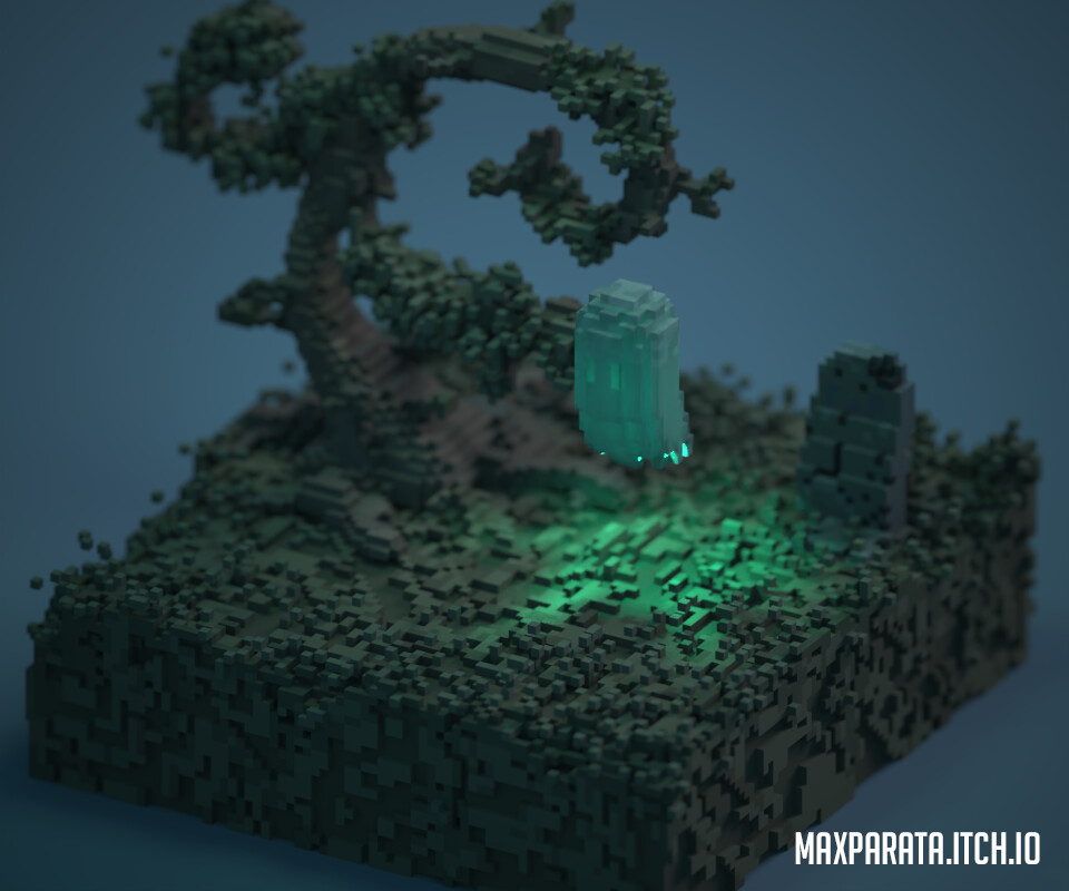 ArtStation - +10 Voxel Graveyard Environment Kitbash | Game Assets