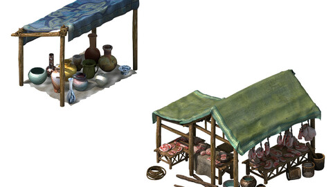 ArtStation - City Small Store - Pork Shop | Game Assets