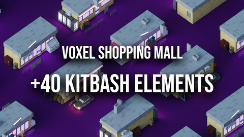 ArtStation - 2D/3D Voxel Shopping mall Kitbash | Resources