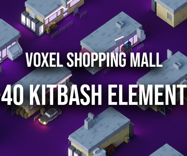 ArtStation - 2D/3D Voxel Shopping mall Kitbash | Resources