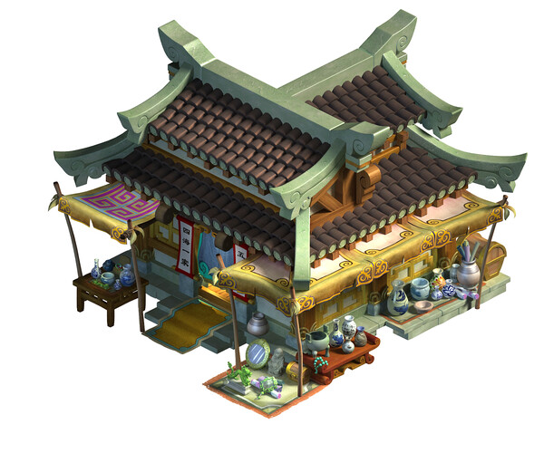 ArtStation - Ancient Capital Building - Antique Shop 02 | Game Assets