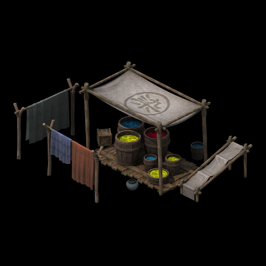 ArtStation - Ancient small cloth Square | Game Assets