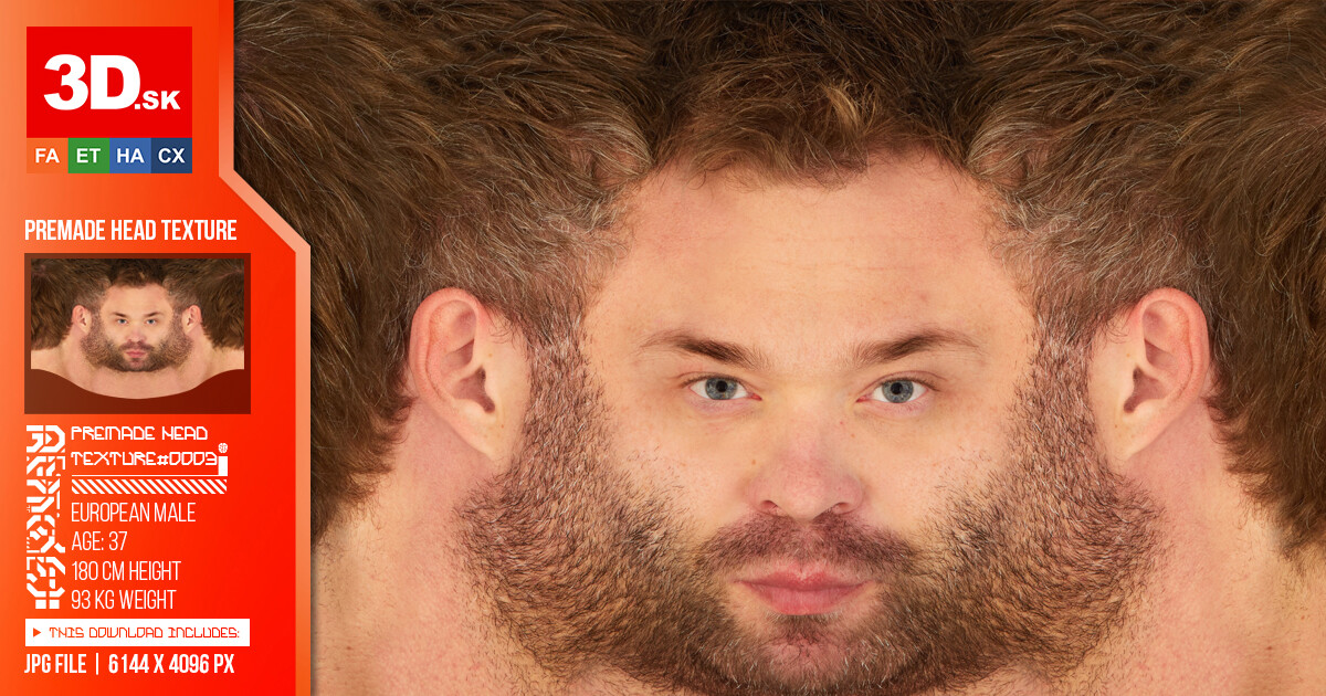 ArtStation - Male Premade Head Texture 0003 | Game Assets