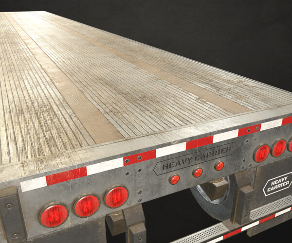 ArtStation - Semi Trailer Flatbed - Low Poly | Game Assets