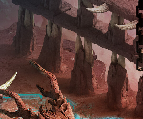 ArtStation - Flaming Cave - Dental Pillar | Game Assets